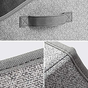 artsdi Set of 4 Large Capacity Storage Bins and Baskets with Handles, Closet Shelf Organizer Bins, Foldable Trapezoid Storage Box for Shelves,Clothes,Baby Toiletry,Toys,Towel,DVD,Book, Jumbo,Gray