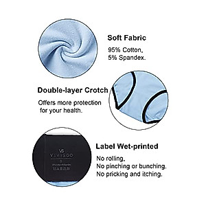 VIVISOO Women's Cotton Underwear High Waisted Hipster Cheeky Briefs Cute Ladies Panties 5-Pack X-Large