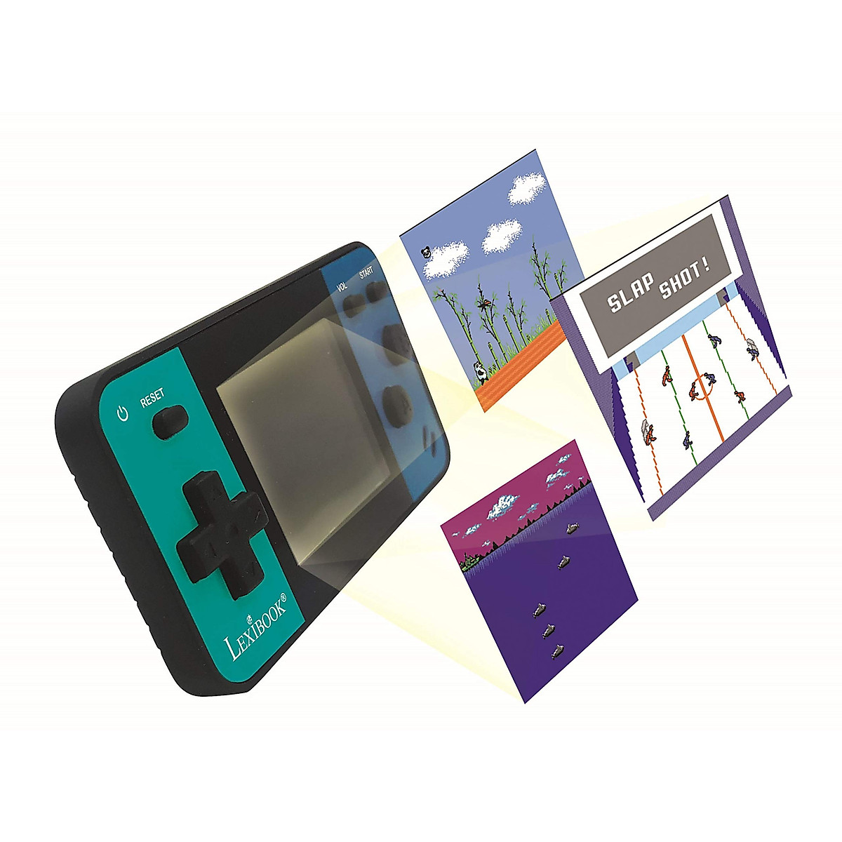 LEXiBOOK Portable Handheld Game Console Cyber Arcade Mini 8 Games, 1.8" (4.5cm) Color LCD Screen, Gaming Toy for Kids Teenagers, Blue/Black, JL1890