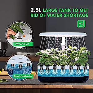 VIVOSUN Hydroponics Growing System, 10 Pods Smart Indoor Herb Garden Kit with Grow Light, 18.5" Height Adjustable Indoor Hydroponic Garden for Fruits, Flower & Vegetables