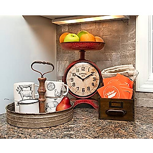 Creative Co-Op Vintage Wood Filing Box with 2 Compartments, Handle, and Label Holder, Brown