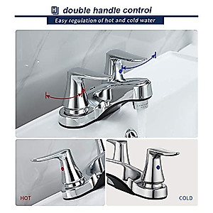 Bathroom Sink Faucet,4 Inch Centerset Faucet for Bathroom Sink,Bathroom Lavatory Faucet,Widespread Bathroom Faucet,4" lavatory faucet chrome,HOMELODY