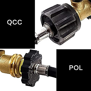 MOFLAME Y-Splitter Propane Tank Converter Adapter Hose,Conversion 5lb-100lb Lp 2 Way Tanks Hook Up to Camping Grill Stove, Firepit,Fireplace and Propane Appliance-POL Male Valve to POL/QCC1 Regulator