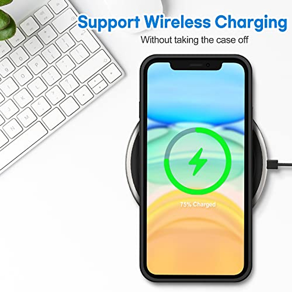 Hython Case for iPhone 11 Case Leopard, Matte Black Cheetah Print Pattern Design [Not Rub Off], Cute Slim Soft TPU Shockproof Protective Phone Case Cover for Women Men, Black Leopard Print