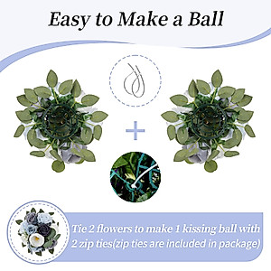 BLOSMON Artificial Flowers Ball Wedding Centerpieces 6 Pcs Dusty Blue Rose Artificial Flower Center Pieces Decoration for Table Silk Kissing Ball Floral Bouquet Arrangements Home Party DIY Decor