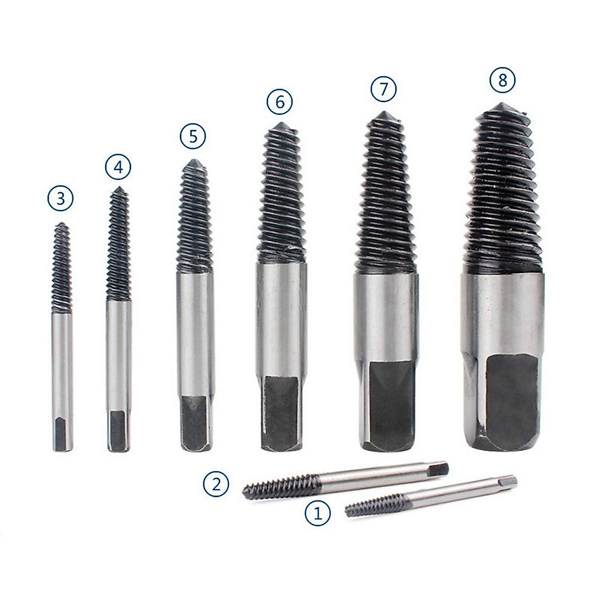 PANOVOS (8pcs) Pipe Screw Extractor Set,Damaged Screw Broken Bolt Water Pipe Remover Set