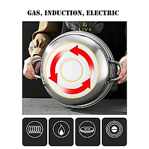 Steamer Set Hot Pot Glass Lid Soup Base Korean BBQ Multi Cooker Stainless Steel Pot Set (2 Tier Steamer)