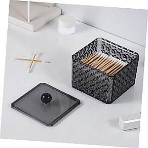 Holibanna Cotton Ball Holder 2pcs Cotton Pad Dispenser with Lid Acrylic Jewelry Cube Box Apothecary Jar for Make Up Pads Cosmetics Sponges Hair Band