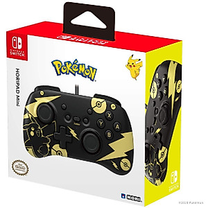 Nintendo Switch HORIPAD Mini (Black & Gold Pikachu Edition) by HORI - Officially Licensed By Nintendo & Pokémon