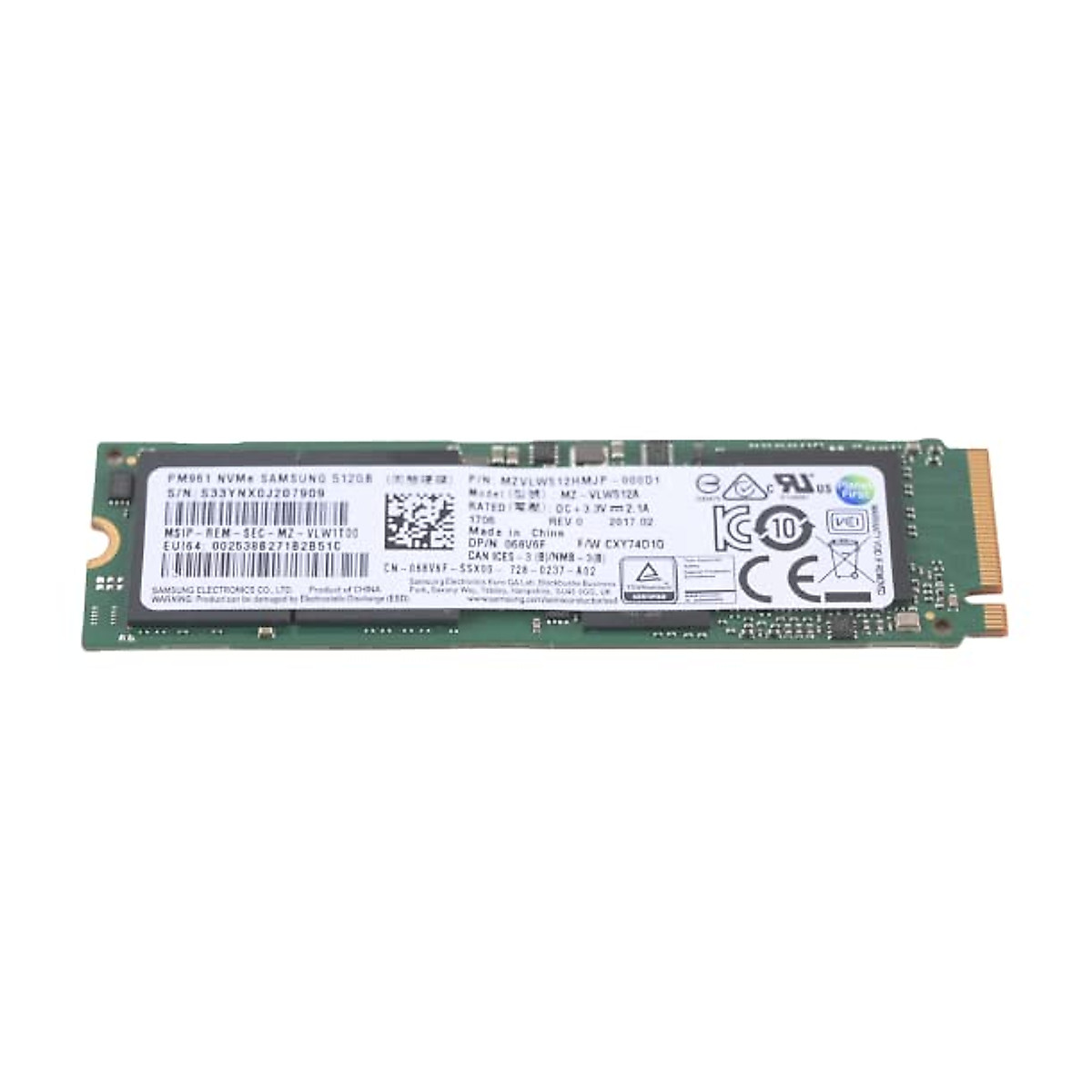 Ebid-Dealz Replacement for 512GB M.2 PCIe NVMe SSD Solid State Samsung MZ-VLW512A MJP-000D1 DP/N 068V6F Internal SSD