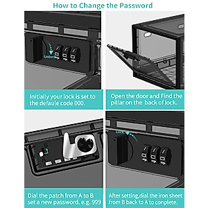 biliitim Large Medicine Lock Box for Safe Medication, Lockable Storage Cabinet for Fridge Food/Electronics Safe, Phone Jail Lock Box with Combination Code for Home/Dorms/Office Storage Lockers