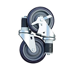 AmazonCommercial 5-Inch Expanding Stem Wheels - Set of 4 with Brakes