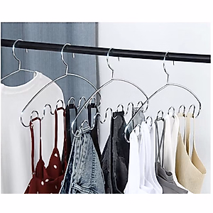 Redredya 3 Tank Tops Hangers, Stainless Steel Bra Holder Hanger Space Saving Closet Organizer and Storage Rack for Bras, Tank Tops, Camisoles