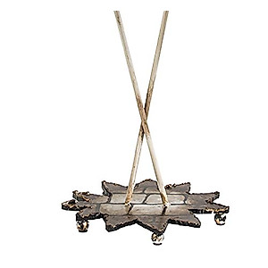 Flambeau Lighting TA1030 Nettle Luxe Table Lamp, Gold leafed Star-Shaped Base with Cream Metal Stems