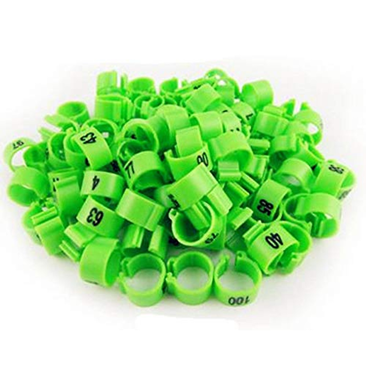 freen-p 100pcs/lot Color Numbered Birds Duck Chicken Leg Bands 12mm Chicken Rings