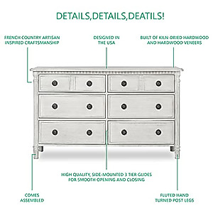 Evolur Julienne 6 Double Dresser, Antique Grey Mist , 54x20.30x33 Inch (Pack of 1)