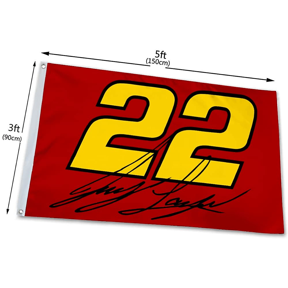 Bayyon Checkered Flag Joey Logano #22 Flag Banner 3x5Feet for Car Fans with Brass Grommets