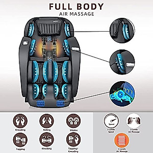 iRest 2023 Massage Chair, Full Body Zero Gravity Recliner with AI Voice Control, SL Track, Bluetooth, Yoga Stretching, Foot Rollers, Airbags, Heating (Black)