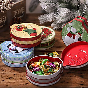 FRECI Christmas Theme Empty Tins Candy Box Candy Cookie Gift Storage Container Decorative Box for Xmas Party - Christmas Sock