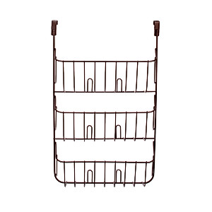 Spectrum Over the Cabinet Lid Organizer (Bronze) - Large Storage for Tupperware, Kitchen, Cabinet, Pantry, & Under Sink Organization