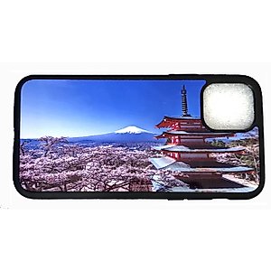 Glow Co, Ltd. 452-1-01 iPhone 11 Original Case, Fuji and Temple with Tempered Glass & Stylus