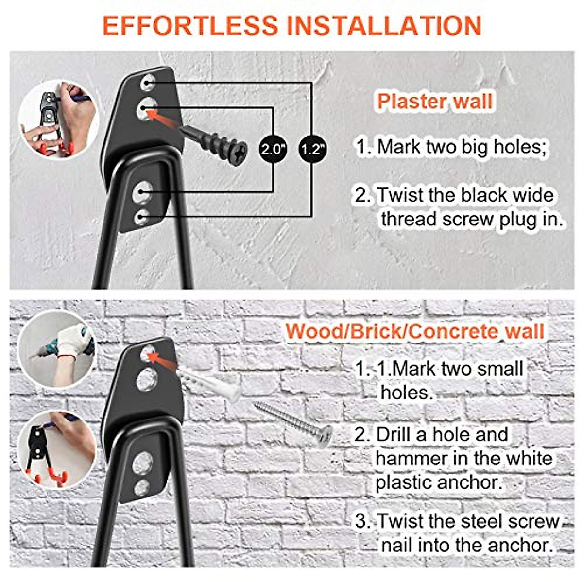 REMIAWY Garage Hooks, Heavy Duty Garage Storage Hooks Steel Tool Hangers for Garage Wall Mount Utility Hooks and Hangers with Anti-Slip Coating for Garden Tools, Ladders, Bikes, Bulky Items 12 Pack