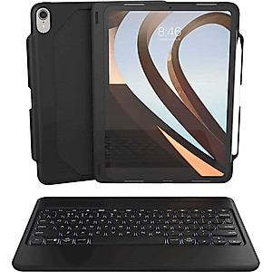 ZAGG Rugged Book Go - Durable Case and Bluetooth Keyboard for Apple 11-inch iPad Pro (Generation 1 ONLY) - Black