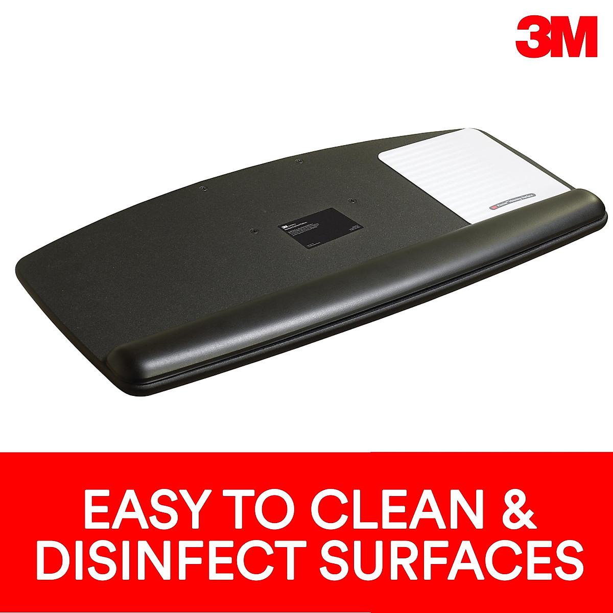 3M Keyboard Tray, Just Lift To Adjust Height And Tilt, Sturdy Tray Includes Gel Wrist Rest And Precise Mouse Pad, Swivels Side To Side And Stores Under Desk, 23" Track, Black (AKT90LE)