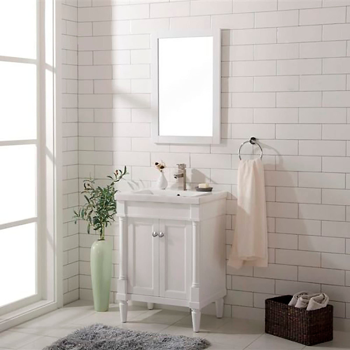 Legion Furniture Indoor Home Decorative Bathroom/Washroom/Kitchen 24" White Sink Vanity