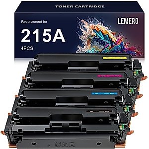 LEMERO (215A with CHIP Compatible Toner Cartridge Replacement for HP 215A W2310A W2311A W2312A W2313A to use with Color Pro MFP M182nw M183fw M182 M183 M155 (Black Cyan Magenta Yellow, 4 Pack)