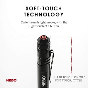 NEBO Rechargeable Pen Light Flashlight 360-Lumens Inspector Flashlights Features Flex Power, Meaning it can be Operated by The Included Rechargeable Battery or by 2X AAA Batteries