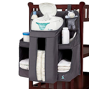 hiccapop Hanging Diaper Organizer for Changing Table, Cribs and Walls, Diaper Stacker and Nursery Organizer | Hanging Storage Caddy Organizer for Baby Essentials |