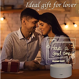 Gifts for Adults Kids, Personalized DIY Message Board Night Light,USB Powered Table Lamp with Erasable Pen and Remote Control, Office Room Desktop Decoration, Gifts for Wedding Anniversary Birthdays