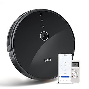TAB Robot Vacuum Cleaner - 2200Pa Suction Automatic Robotic Vacuum Cleaner for Pet Hair, Smart Cleaner for Hard Floor and Carpets, Remote and App Controls, Self-Charging Cleaning Robot (Classic)