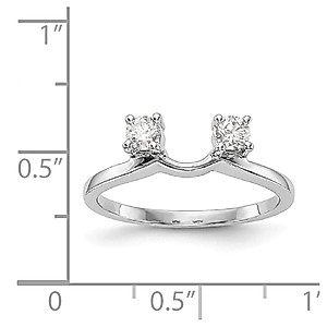 Solid 14K White Gold Engagement Diamond Wrap Wedding Ring Band Guard Enhancer Size 6 (.25 cttw.)