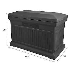 RTS Companies Inc 550200501A7981 Home Accents Parcelwirx Standard Horizontal Delivery Drop Box with Lift Off Lid, Graphite