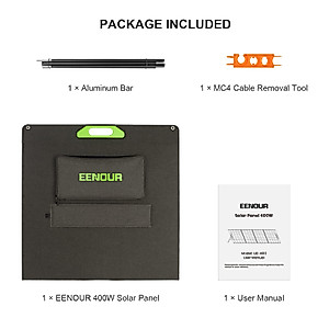 EENOUR 400W Portable Solar Panels, 39V MC4 Output Monocrystalline Foldable High Efficiency, Parallel/Series Supported, Solar Panel Kit for Power Station Outdoor RV Camper Blackout Emergency