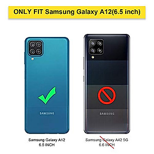 for Samsung Galaxy A12 Case with Built-in Screen Protector, Full Body Protection Shockproof Cover Case, [Rugged PC Front Bumper + Soft TPU Back Cover] Armor Protective Phone (Navy Blue), GTPY-SA12-B