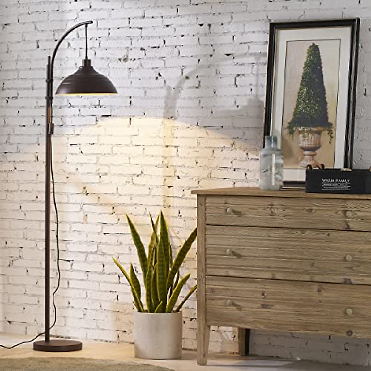 WOXXX Industrial Rustic Floor Lamp | Aged Bronze Finish