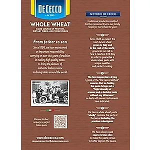 De Cecco Pasta Fusilli Whole Wheat Pasta, 13.25 oz