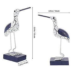 3 Pcs Wooden Seagull Figurine Nautical Decorations Ornaments Mediterranean Style Coastal Beach Garden Room Decoration for Bedroom (Mixed)