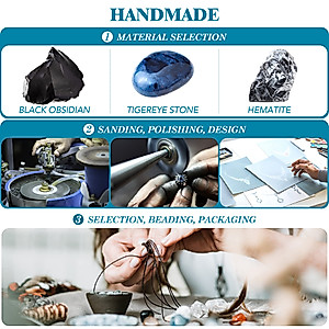 Triple Protection Bracelet - for Protect & Balance - Energy Crystal Bracelets for Men Women - Bring Good Luck & Prosperity - Tiger Eye Hematite & Black Obsidian Jewelry Natural Stone Healing Bracelet