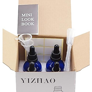 YIZHAO Black Glass Dropper Bottle 4oz, Tincture Bottles with Glass Dropper, for Essential Oils, Aromatherapy, Cosmetic, Laboratory, Pharmacy, Liquids, Travel –4 Pcs