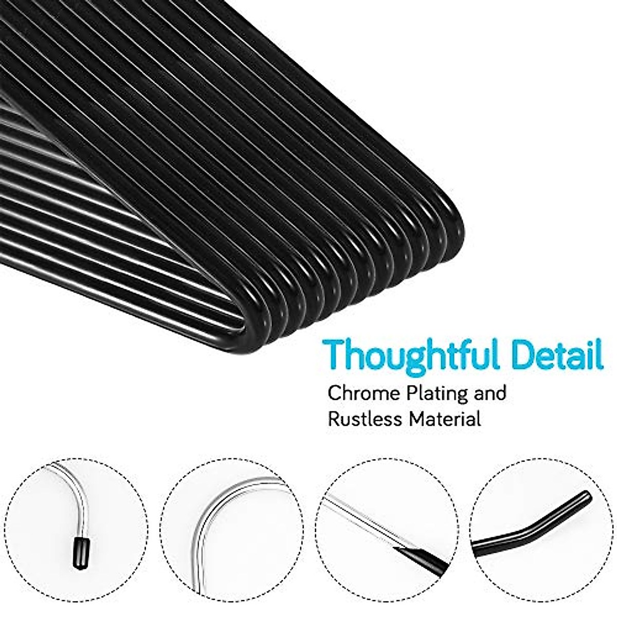 IPOW Heavy Duty Metal Pants Hangers, 24 Pack Jean Hangers for Closet, Open Ended Clothes Hanger for Pant Slack Trouser Scarf, Space Saving, Non Slip