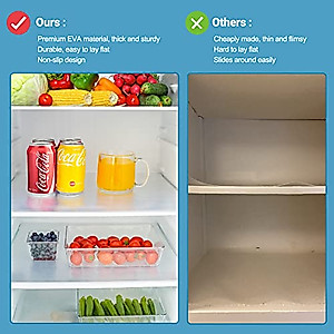 Puricon Non-Adhesive Shelf Liner, Non-Slip Clear Plastic Ribbed Liners for Refrigerator Pantry Cabinet Closet Drawer Desks Shelves Storage, BPA Free -12 Inch x 5 FT