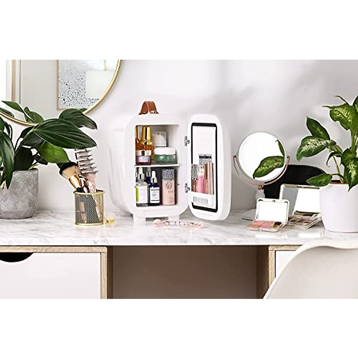 Subcold Pro6 Luxury Mini Fridge Cooler 6 Litre / 8 Cans AC & Exclusive USB Power Option Small Portable Fridge For The Office, Bedroom, Car, Skincare & Cosmetics White