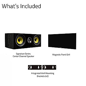 Fluance Signature HiFi 2-Way Center Channel Speaker for Enhanced Dialogue and Vocals in Home Theater Surround Sound Systems - Natural Walnut (HFCW)