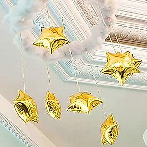 24 Pcs 18" Gold star Balloons Foil Balloons Mylar Balloons for Baby Shower, Gender Reveal, Wedding, Magical Prom or Engagement Party Decoration