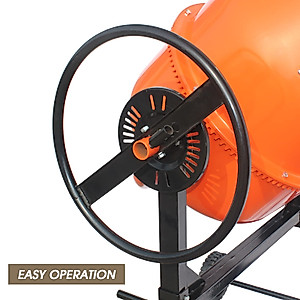 Oarlike 4.2 Cu Ft Electric Concrete Mixer Portable Cement Mixing Machine for Stucco, Mortar Seeds with Wheel and Stand