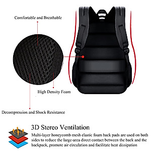 Vaupan Laptop Backpack, Business Travel Backpack with USB Charging Port, Durable Water Resistant College Bookbag Computer Bag Gifts for Men & Women Fits 15.6 Inch Notebook (Black)